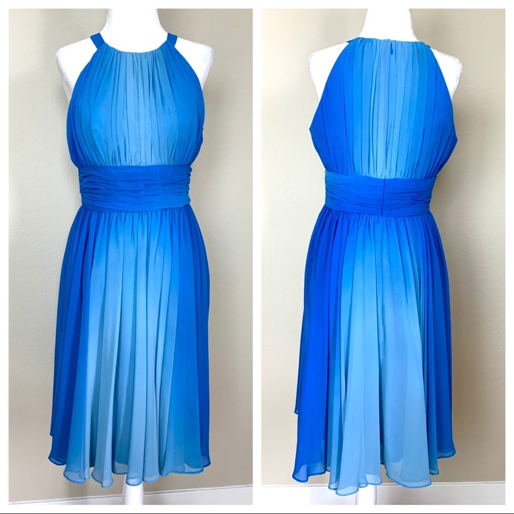 New Evan-Picone Sleeveless Blue Midi Dress - Gem